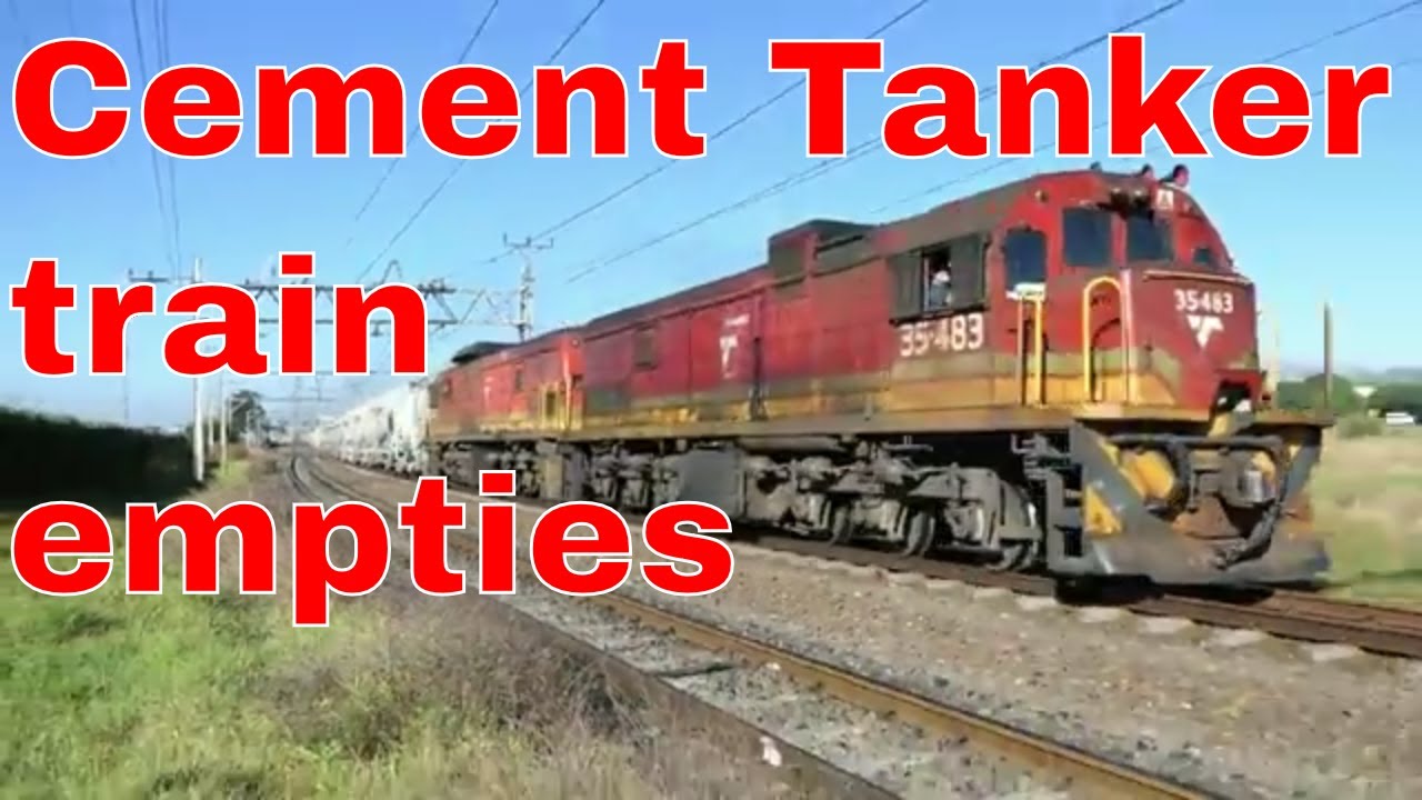 TRANSNET Freight Rail Diesel Train 2xClass 35's working cement tankers ...