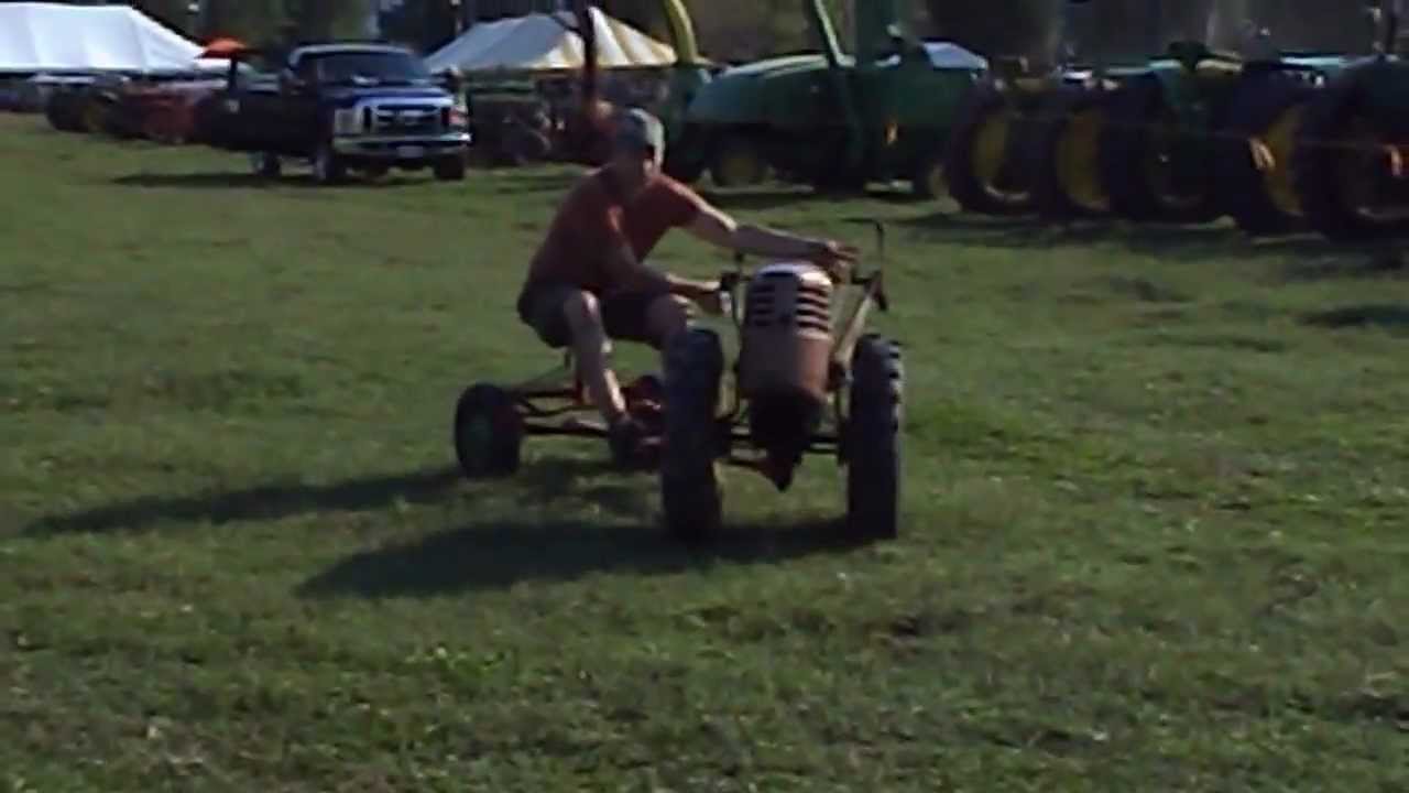 David Bradley "Super 3" walk behind tractor with riding sulky - YouTube