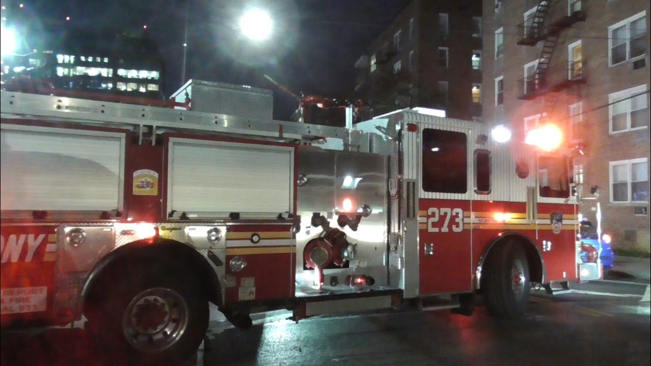 FDNY Engine 273 & Ladder 129 responding to a Con Edison gas detector ...