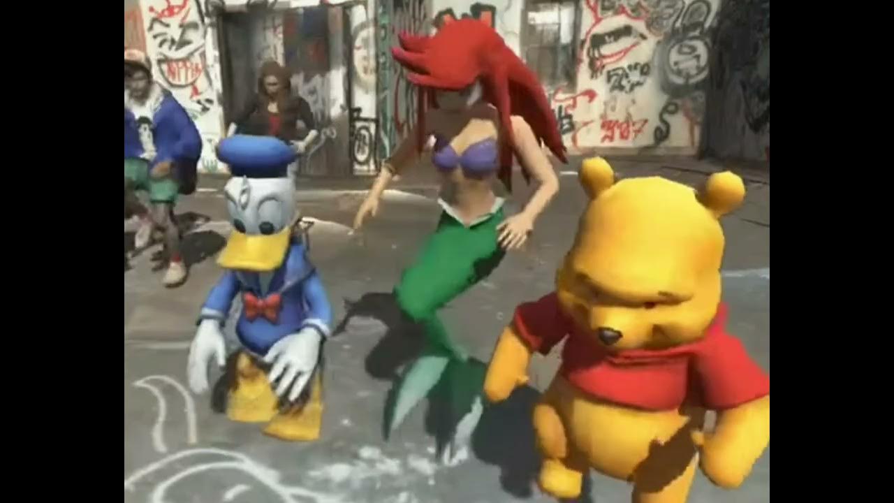 Donald Duck Arielle And Winnie The Pooh Dancing Meme 2 Youtube