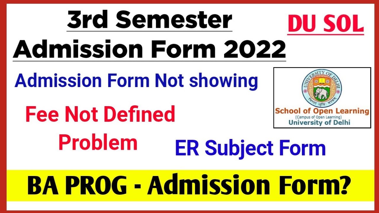 SOL Third Semester Admission Problems With Solution | College Updates ...