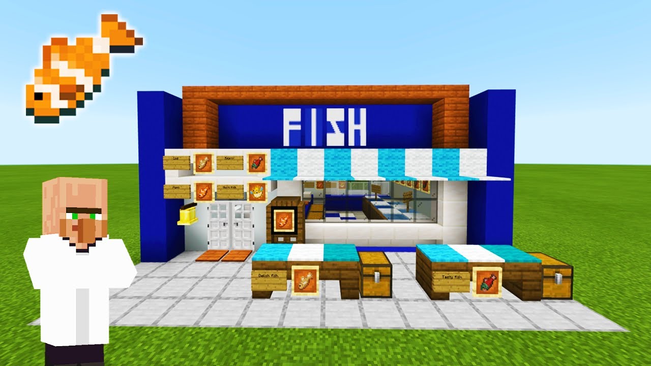 Minecraft Tutorial: How To Make A Fish Market "2019 City Tutorial ...