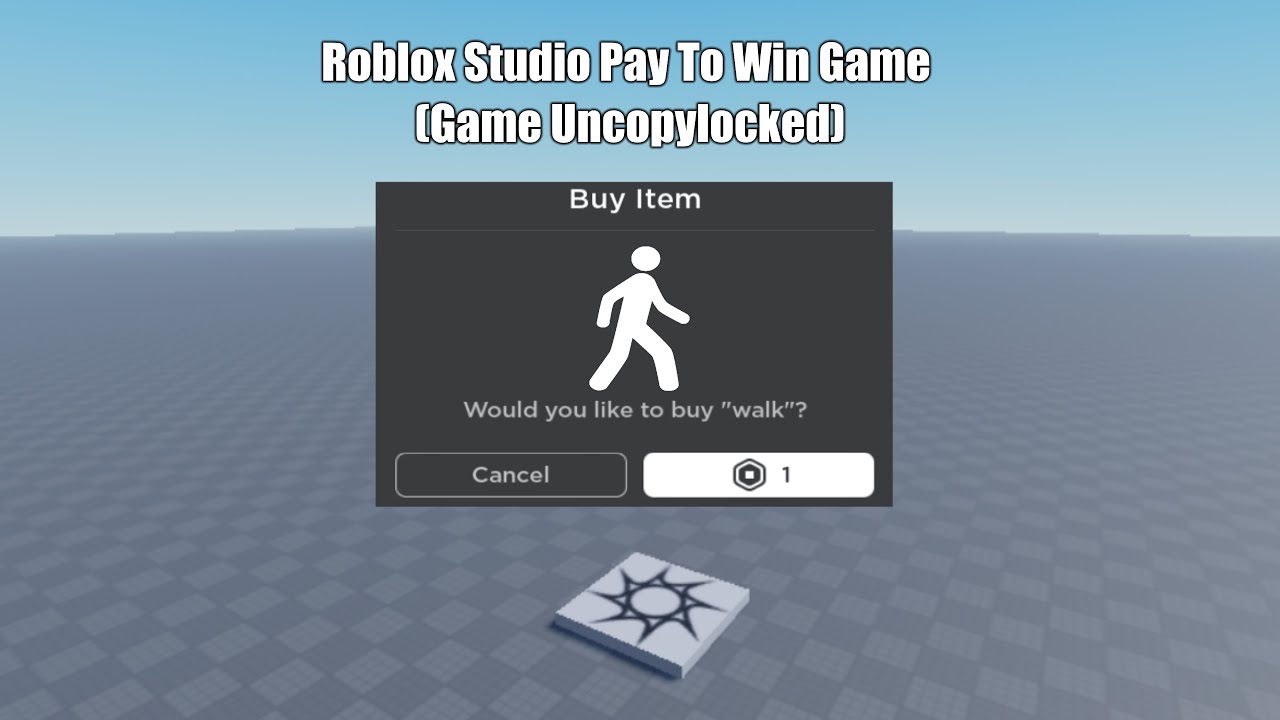 [Uncopylocked] Pay To Win Game - Roblox Studio - YouTube
