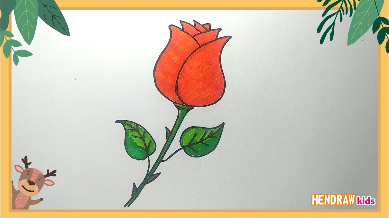 BELAJAR MEMBUAT BUNGA MAWAR UNTUK ANAK PAUD, TK & SD (step by step draw ...