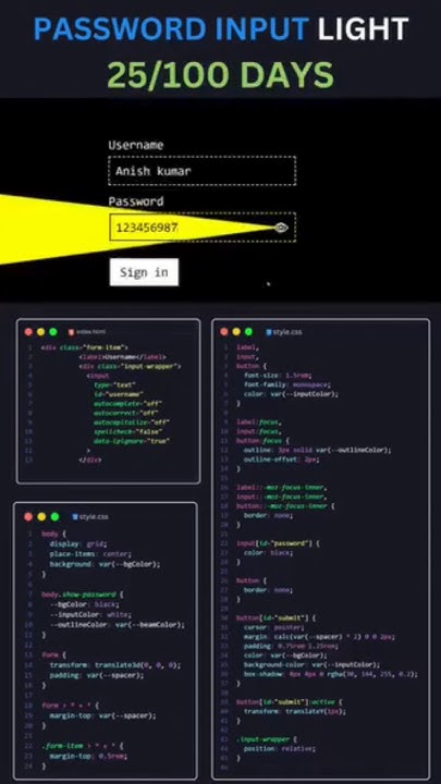 Password Hide | Full code Link in Bio | #coding #frontendcourse #webdevelopment #python - YouTube