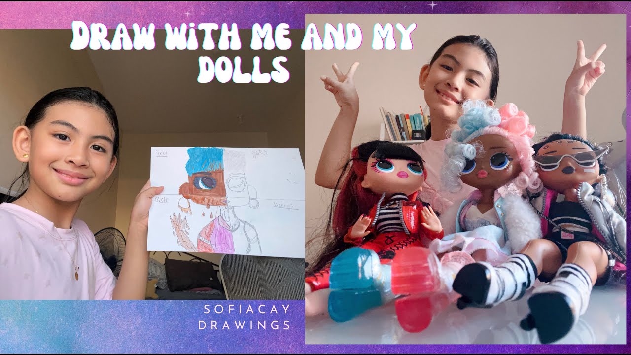 Draw with me | LOL Dolls | 4 drawing types LOL | Young Artist | Melt ...