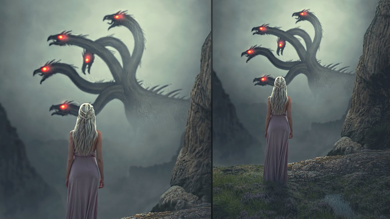 Giant Monster Photo Manipulation Photoshop Tutorial - YouTube