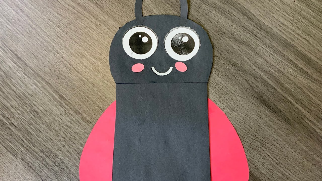 DT Crafts: Paper Bag Ladybug Puppet - YouTube