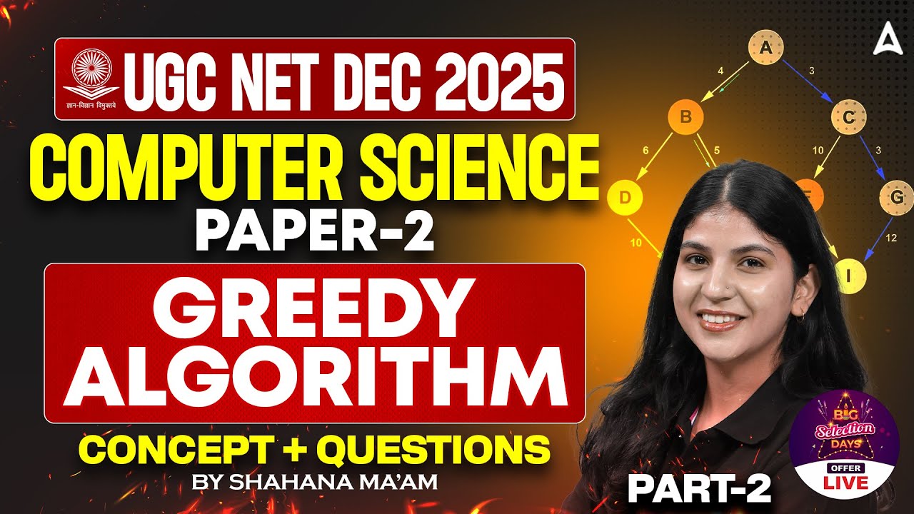 UGC NET Computer Science | Greedy Algorithms By Shahna Ma'am - YouTube