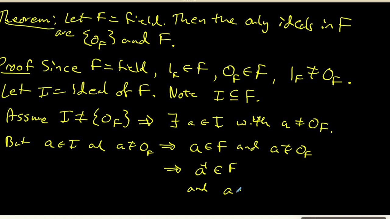 71 An Easy Theorem about fields - YouTube