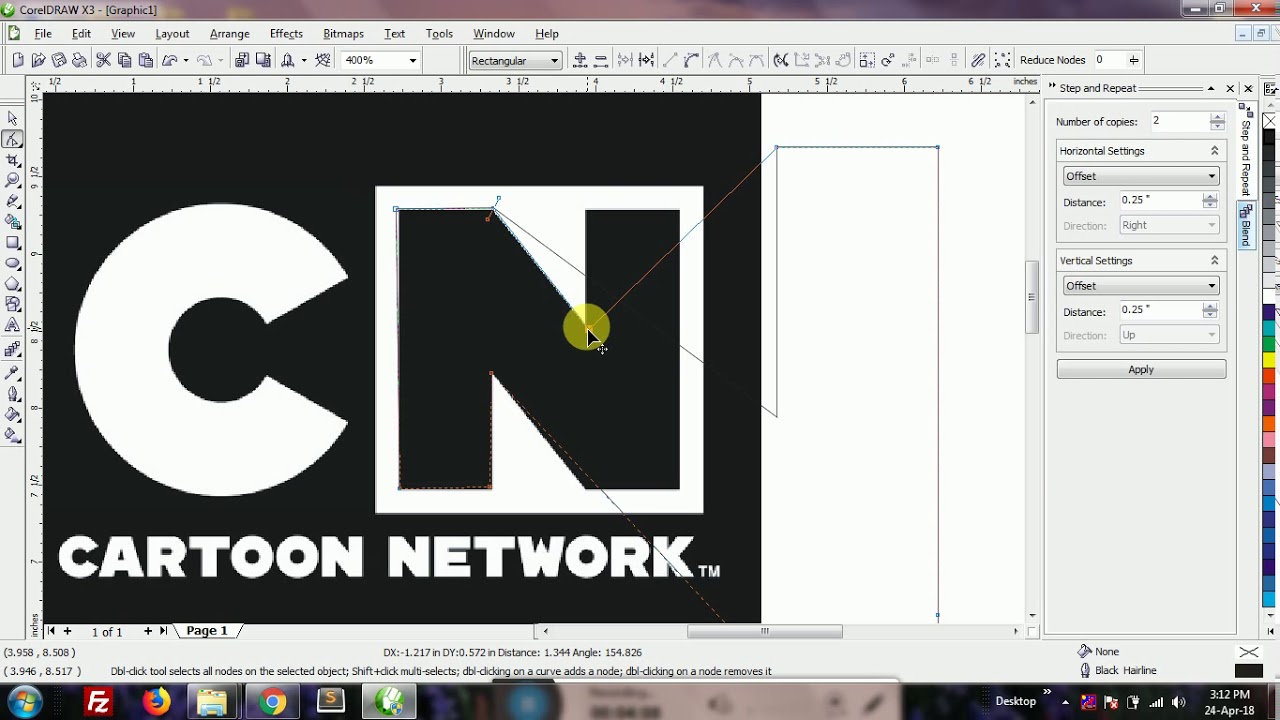 How to make cartoon network channel logo in corel draw - YouTube
