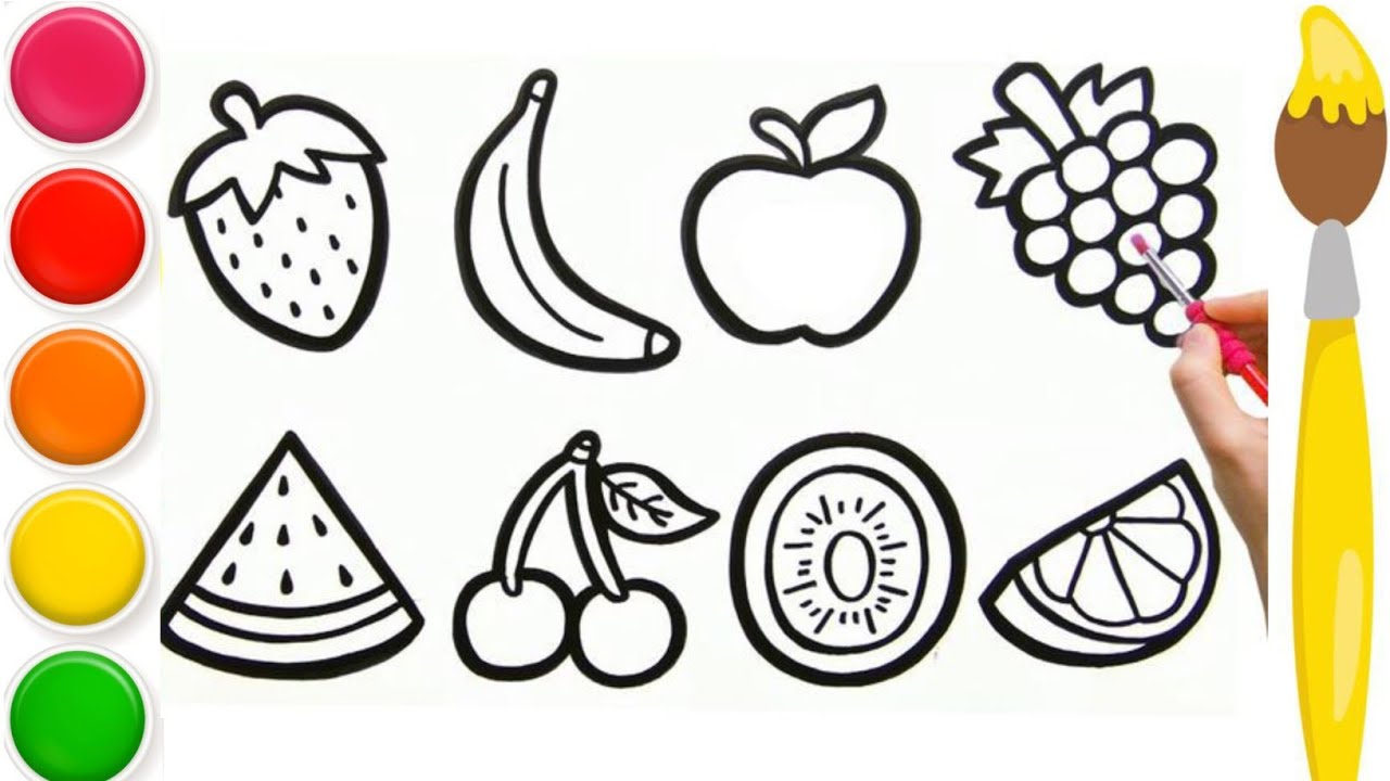 Fruits Dessin, peinture et coloriage pour enfants et tout-petits ...