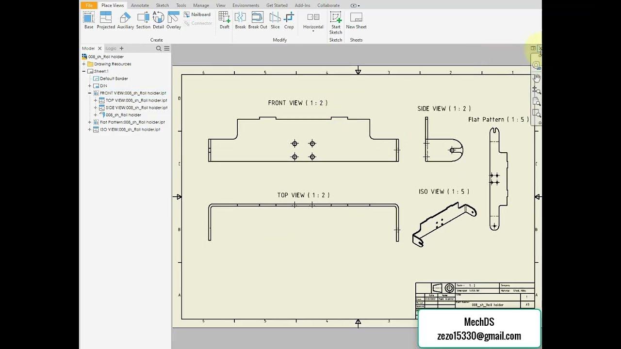Autodesk Inventor Automatic drawing creator - YouTube