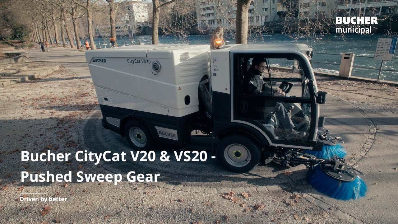 Bucher CityCat V20 & VS20 - Pushed Sweep Gear - YouTube