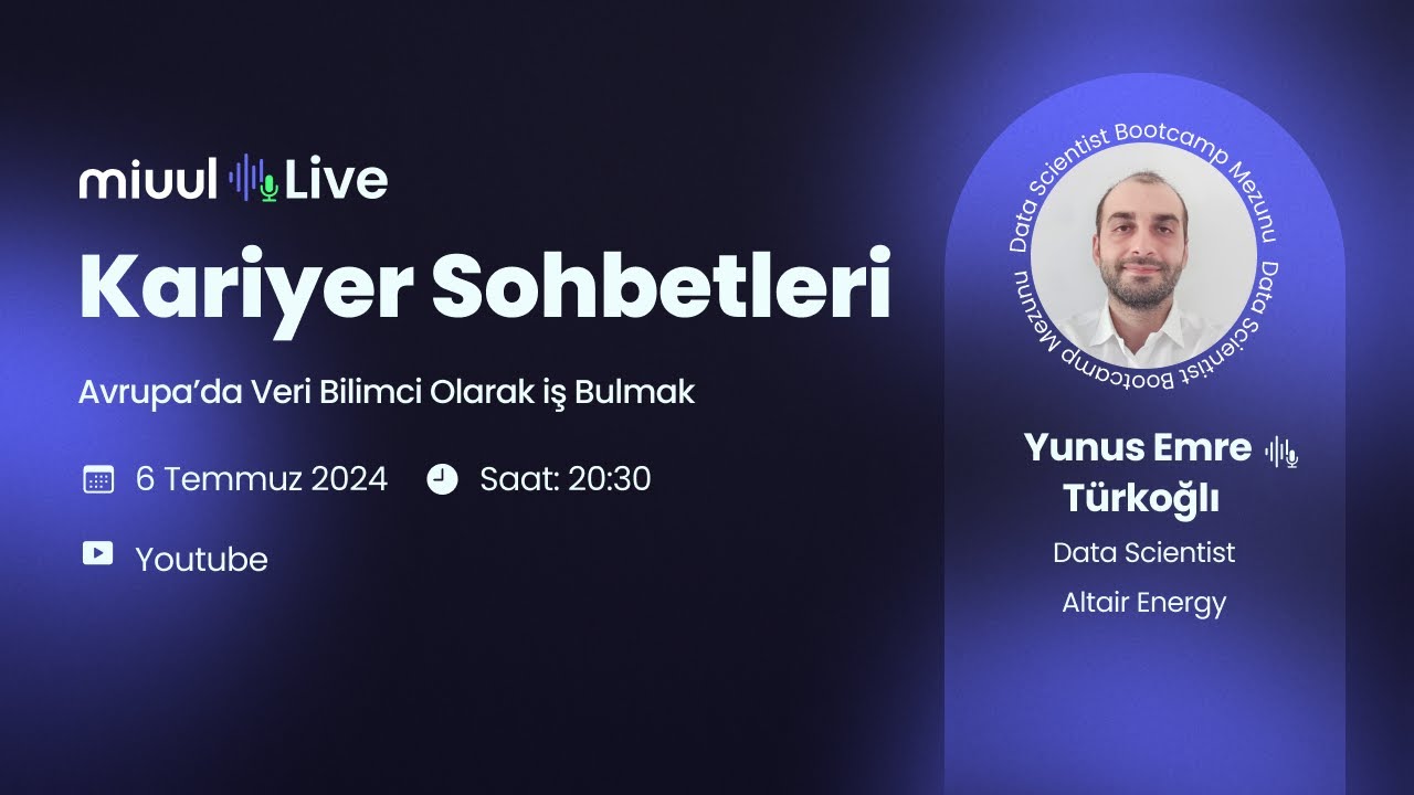 Kariyer Sohbetleri 🎙️ Data Science - Yunus Emre Türkoğlu - YouTube