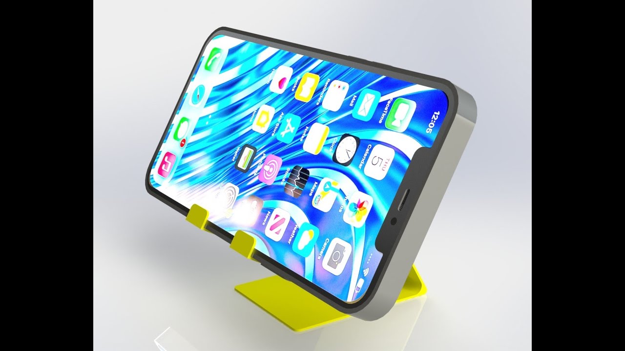 how to Make a mobile (phone) stand in Solidworks - YouTube