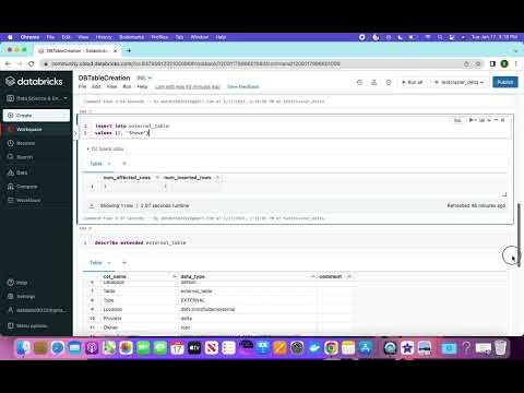 Databricks: Managed Table command| External Table command - YouTube