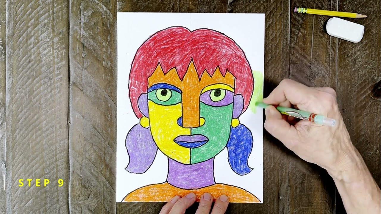 How to Draw an Abstract Self Portrait - YouTube