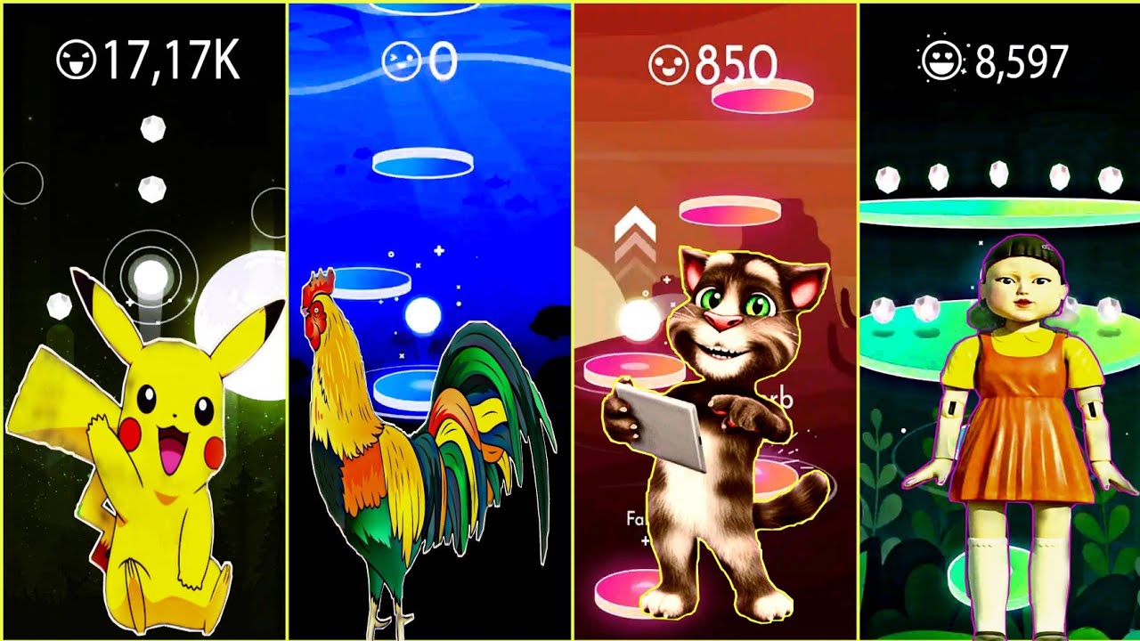 Pikachu -Chicken Song -Talking Tom- Squad Game Edm Rush by- # ...