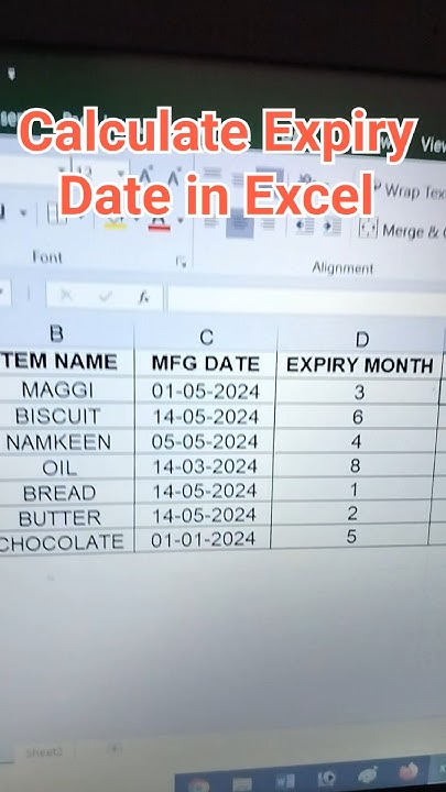 Calculate Expiry Date in Excel |Find out expiry date from manufacturing date #shortvideo #shorts ...