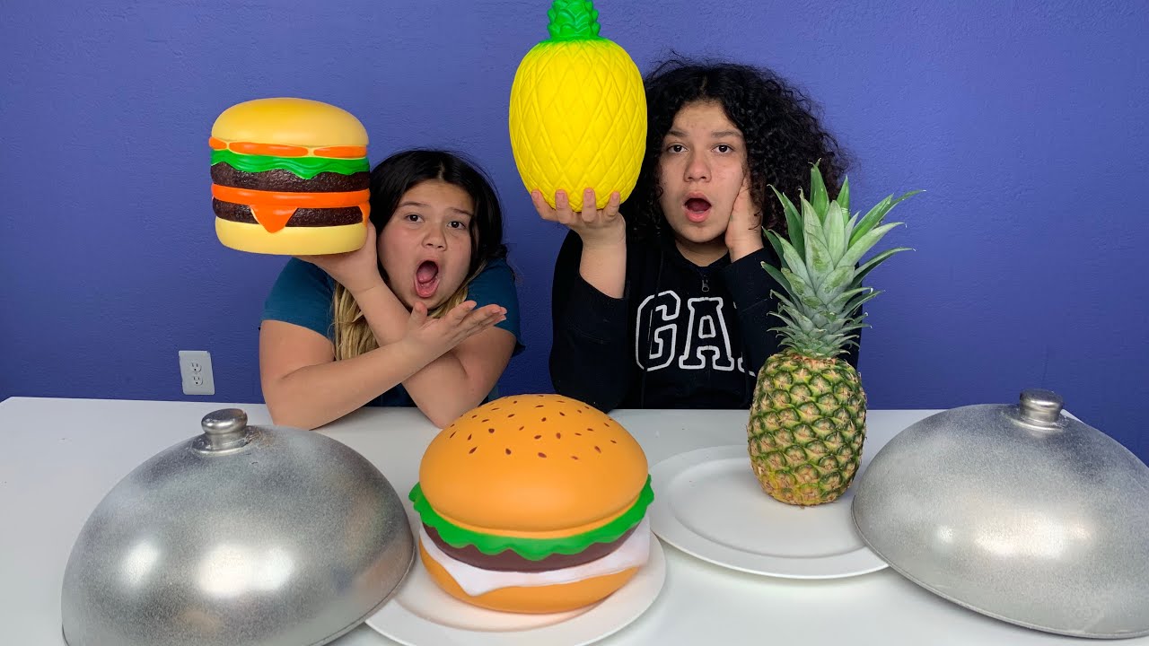 Giant Squishy Food VS Real Food Challenge!! NEW SQUISHIES!! - YouTube