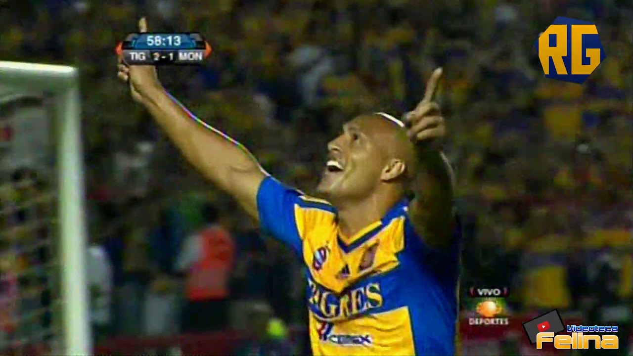 Los 3 Goles De Edno Cunha Con Tigres UANL - YouTube