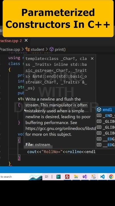 Parameterized constructor in C++ | Part 9 #youtubeshorts #ytshorts ...