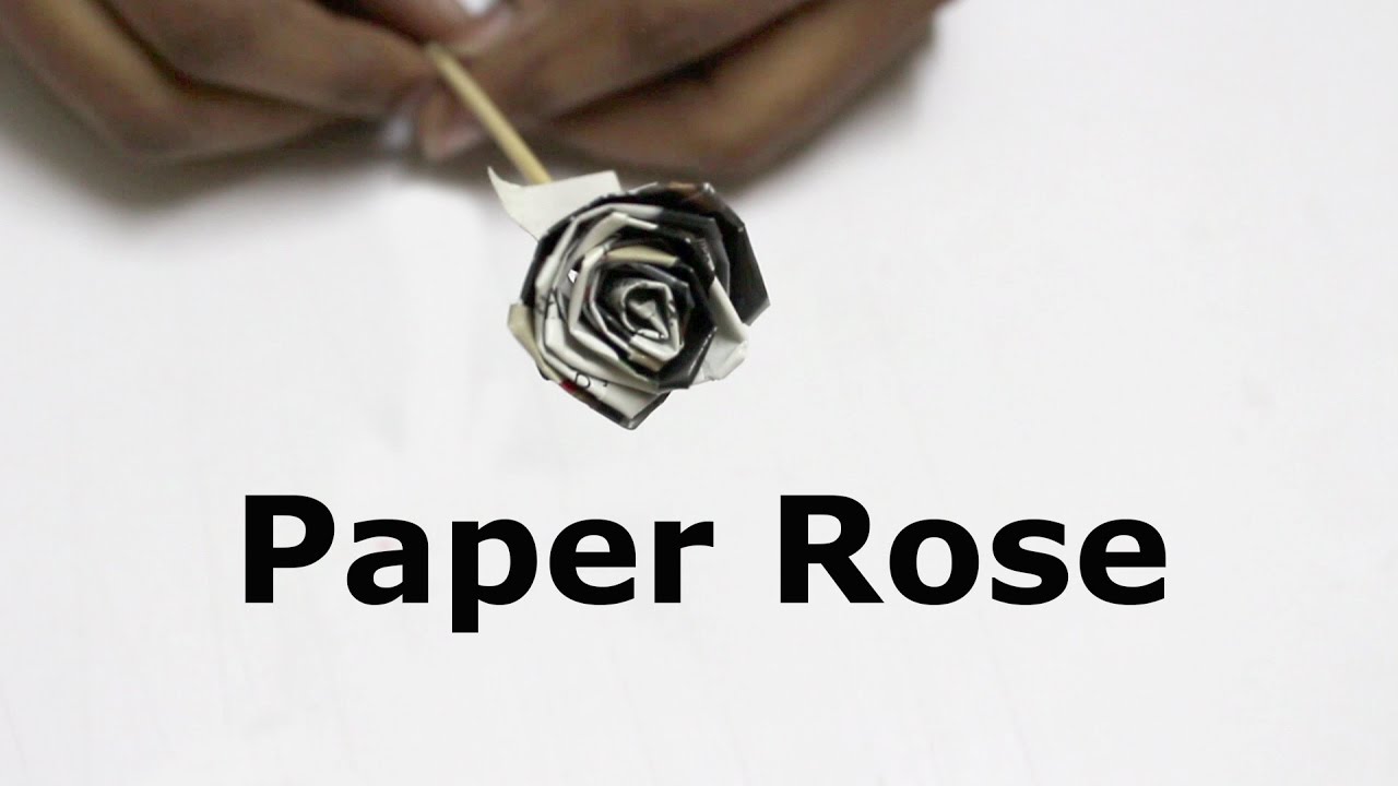 How to Make Rose Flower using News Paper - YouTube