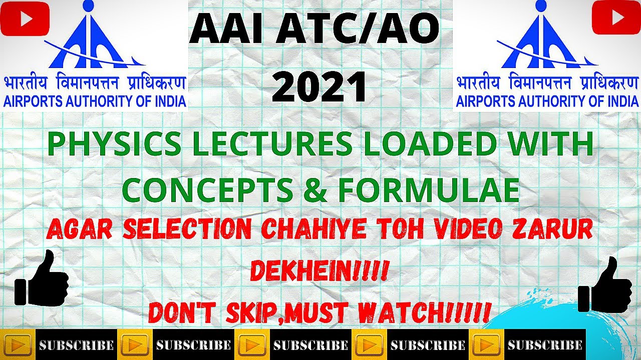 AAI ATC PHYSICS THROUGH QUESTIONS||PART-3 - YouTube