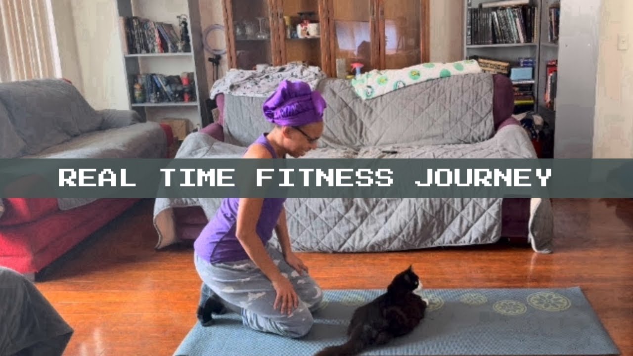Real Time Fitness Journey: Episode 23 | 5 Min Stretch + Abs + Cats ...