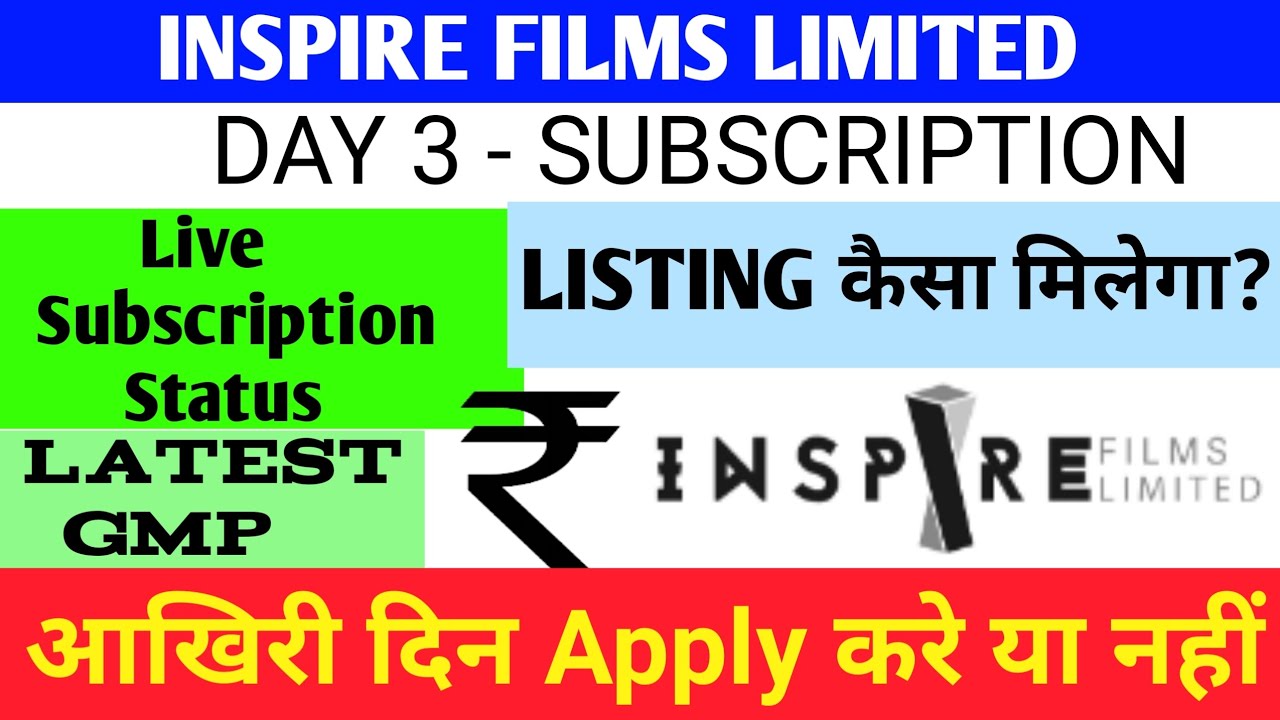 Inspire Films Ipo 🔴 Inspire Films Limited 🔴 Inspire Films Ipo Gmp 🔴 ...