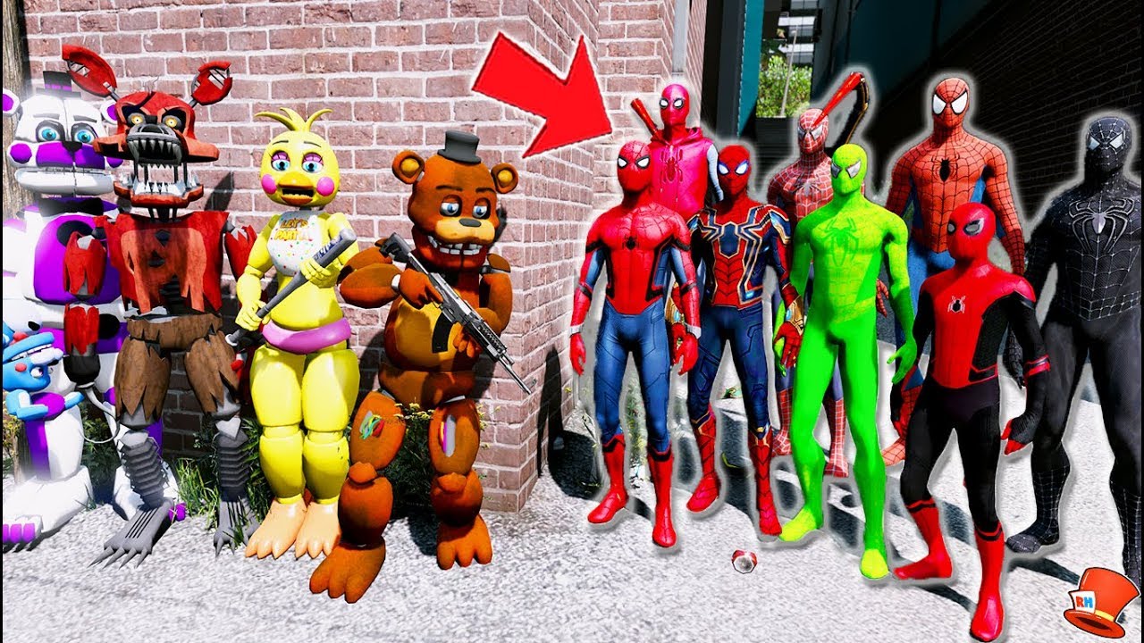 Can the Animatronics BEAT Every Single Spider-Man? (GTA 5 Mods FNAF ...