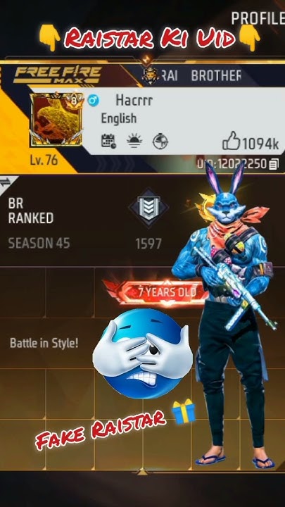 Raistar ki UID kya hai 🔥 | Raistar uid in free fire 🖥️😱 | #freefire # ...