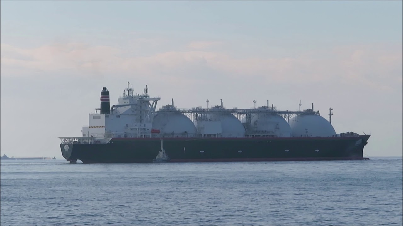 LNG BARKA 離岸・出港 LNGタンカー(Liquefied Natural Gas Tanker ) - YouTube