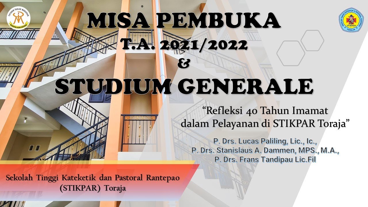 STUDIUM GENERALE STIKPAR TORAJA-23 AGUSTUS 2021 - YouTube