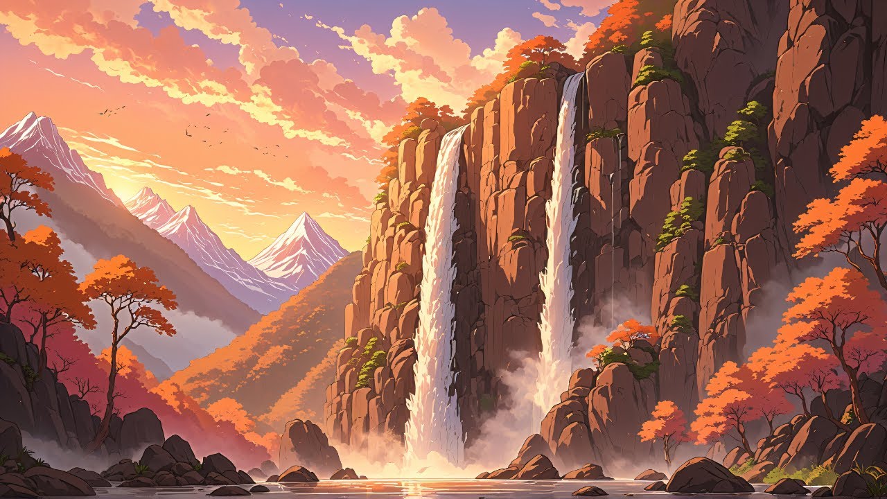 Calm Cartoon Landscape Scenes for Relaxation | Stress Relief and ...