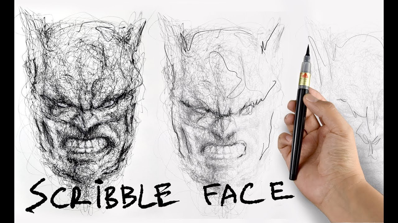 Scribble faces - Batman - YouTube