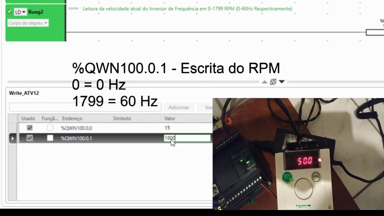 configurando M221 para comunicar com ATV12 via Modbus RTU - YouTube