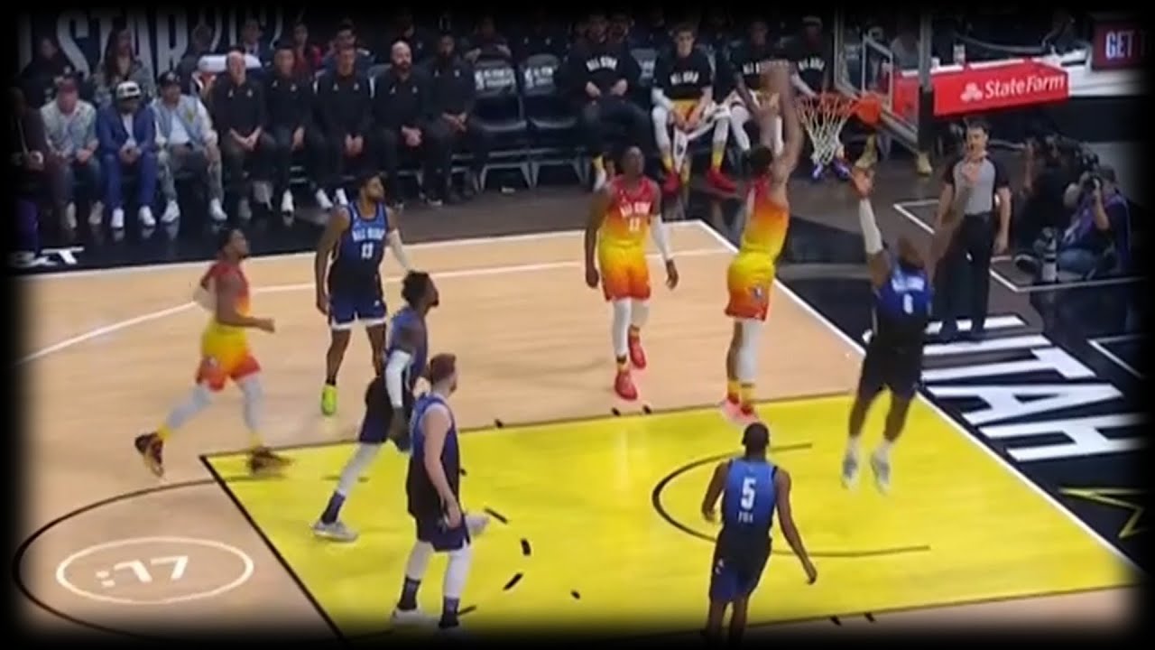 LeBron James AVOIDS getting dunked on by Tatum 😂 | 2023 NBA All-Star ...