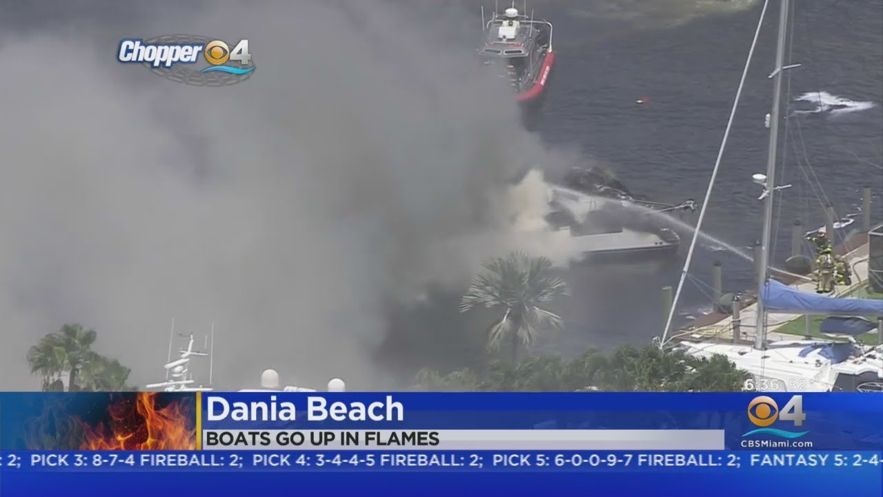 Two People Injured In Dania Beach Boat Fires - YouTube
