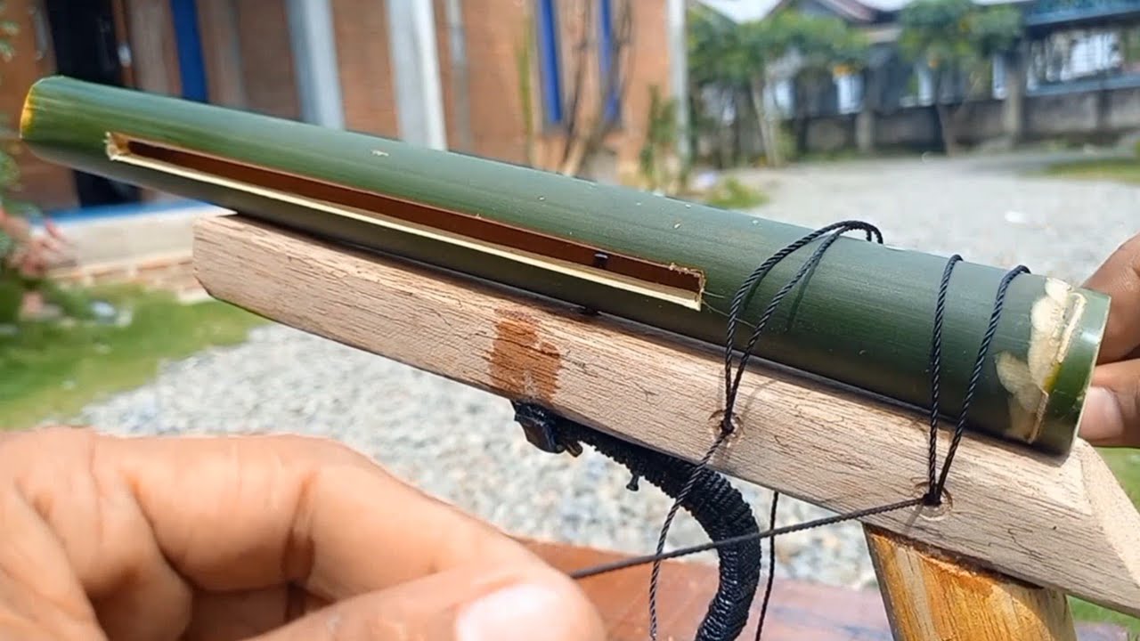 how to make a unique bamboo slingshot gun | Diy slingshots - YouTube