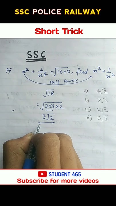 SSC POLICE RAILWAY 🔥 Short Trick Maths #ssccgl #ssc #mathstricks #upsc #ssccgl #up - YouTube