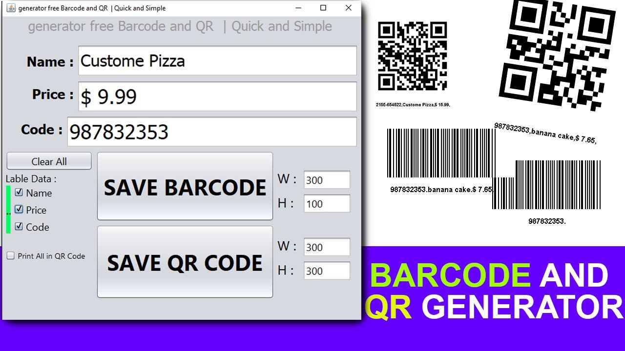 Barcode and QR Generator - YouTube