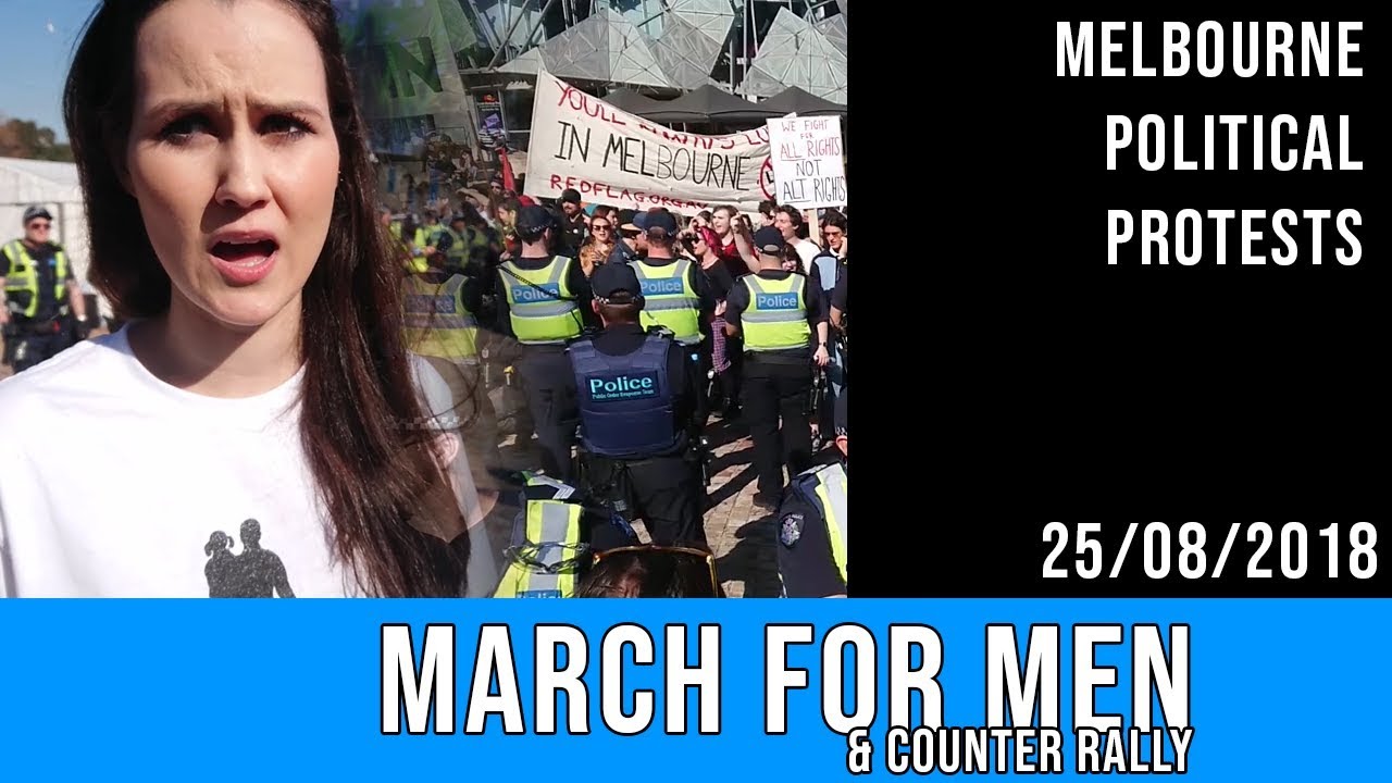 MARCH FOR MEN - Melbourne (and counter rally) - YouTube