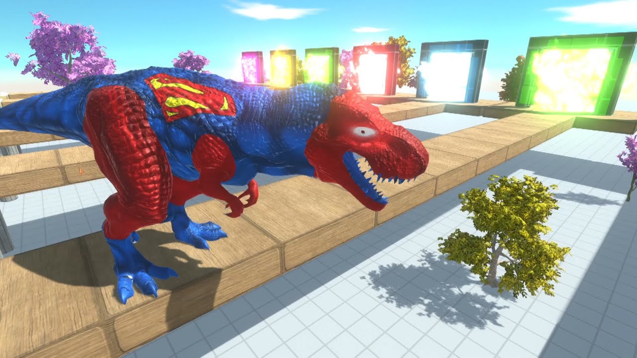 Superman and Venom T-REX must Choose The Right Door With mammals Animal ...