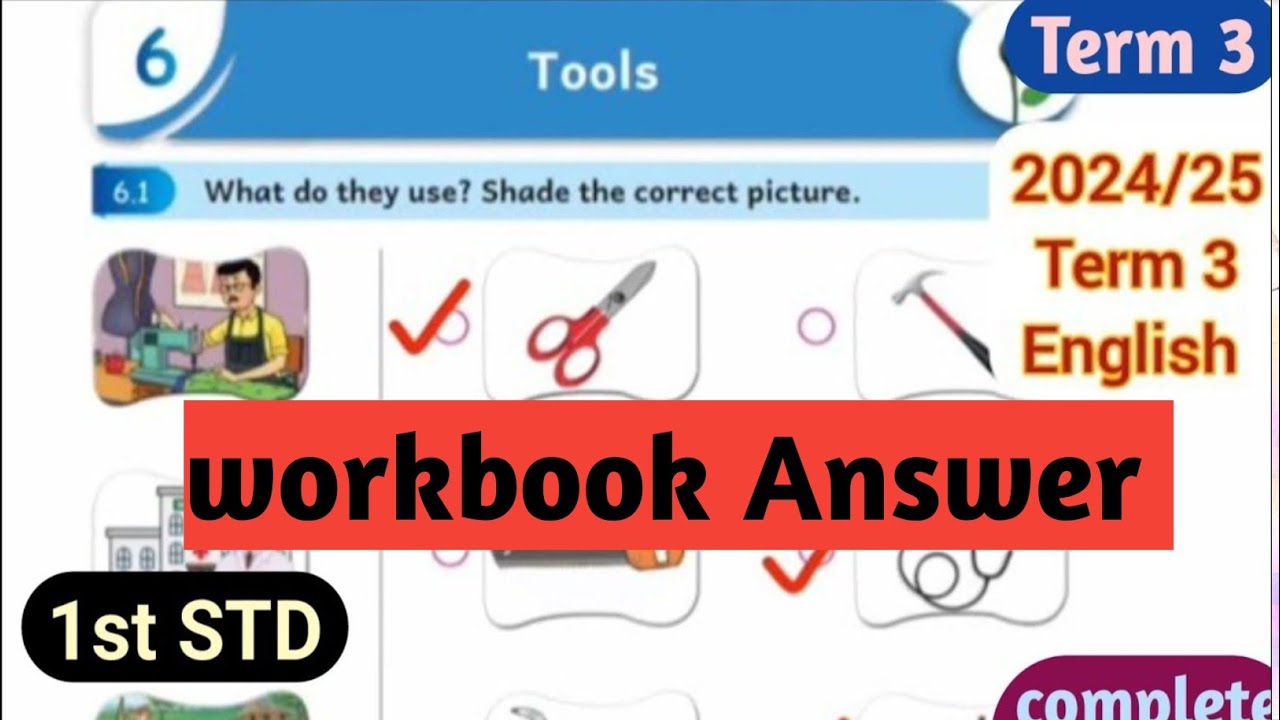 1st Std English Workbook Term 3 Unit 6: Tools | Class 1 English Term 3 ...