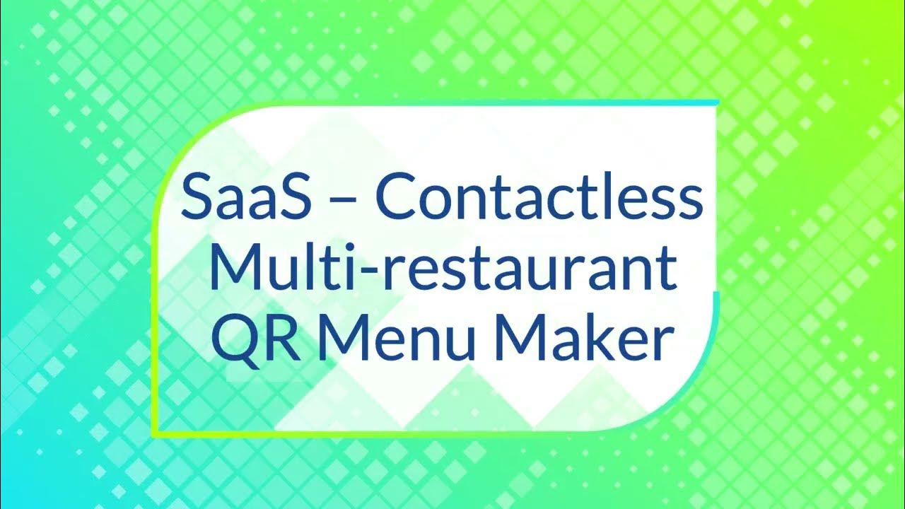 SaaS – Contactless Multi-restaurant QR Menu Maker - YouTube