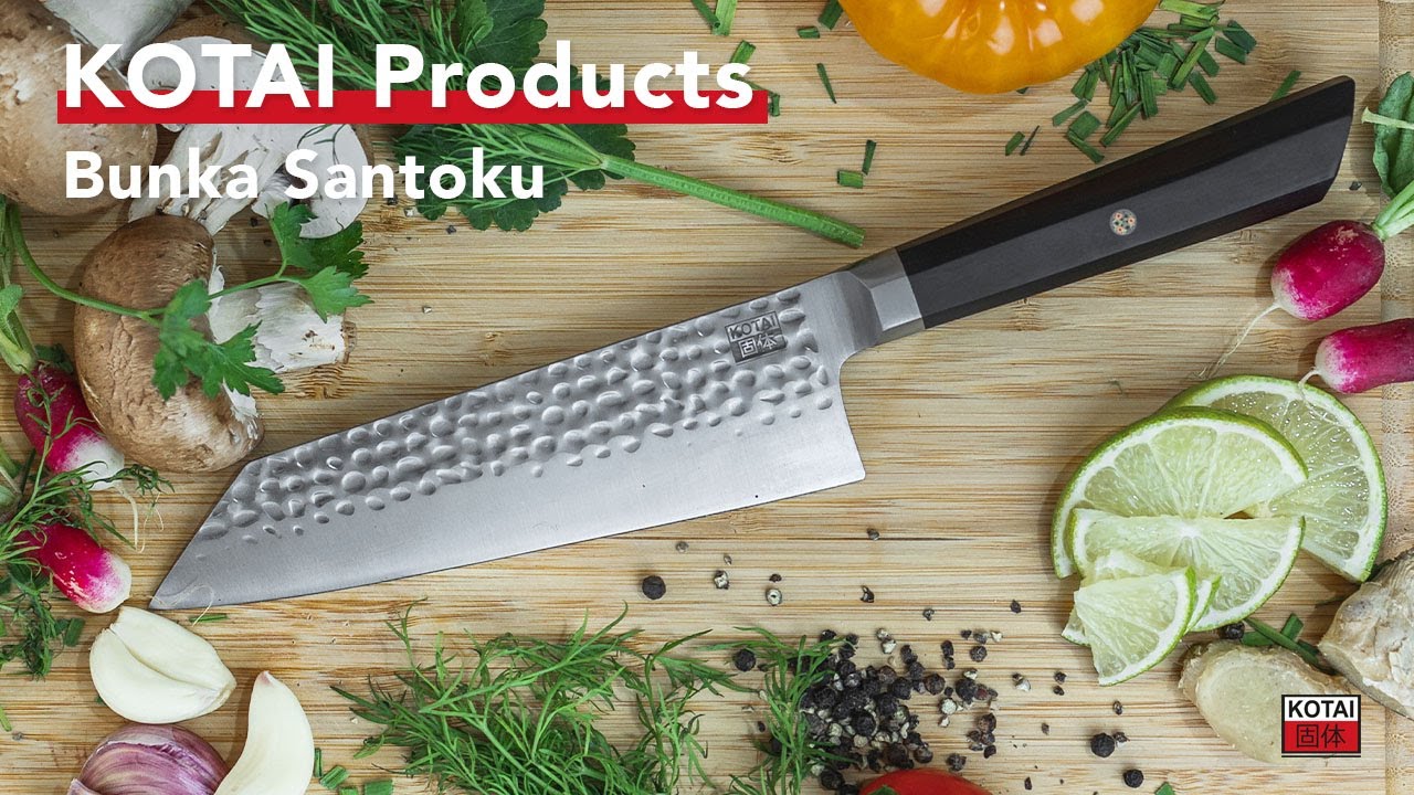 KOTAI PRODUCTS - Bunka Santoku Knife - Couteau Santoku Bunka - YouTube