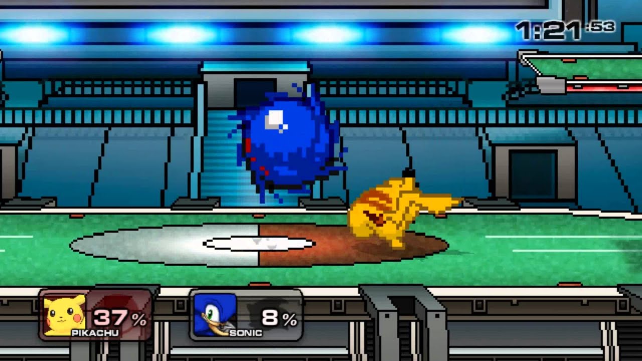 Super Smash Flash 2 Pikachu VS Sonic gameplay - YouTube