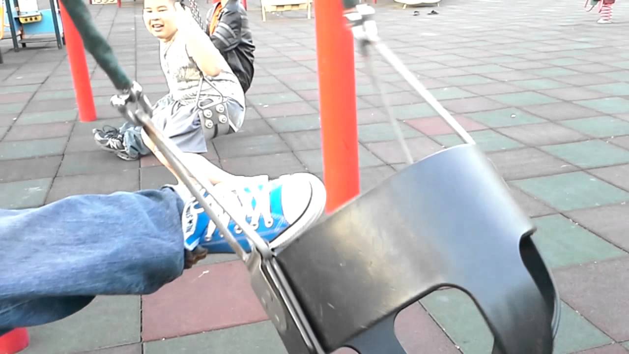 Baby Swing FAIL GETS LEG STUCK!!!!!!! - YouTube